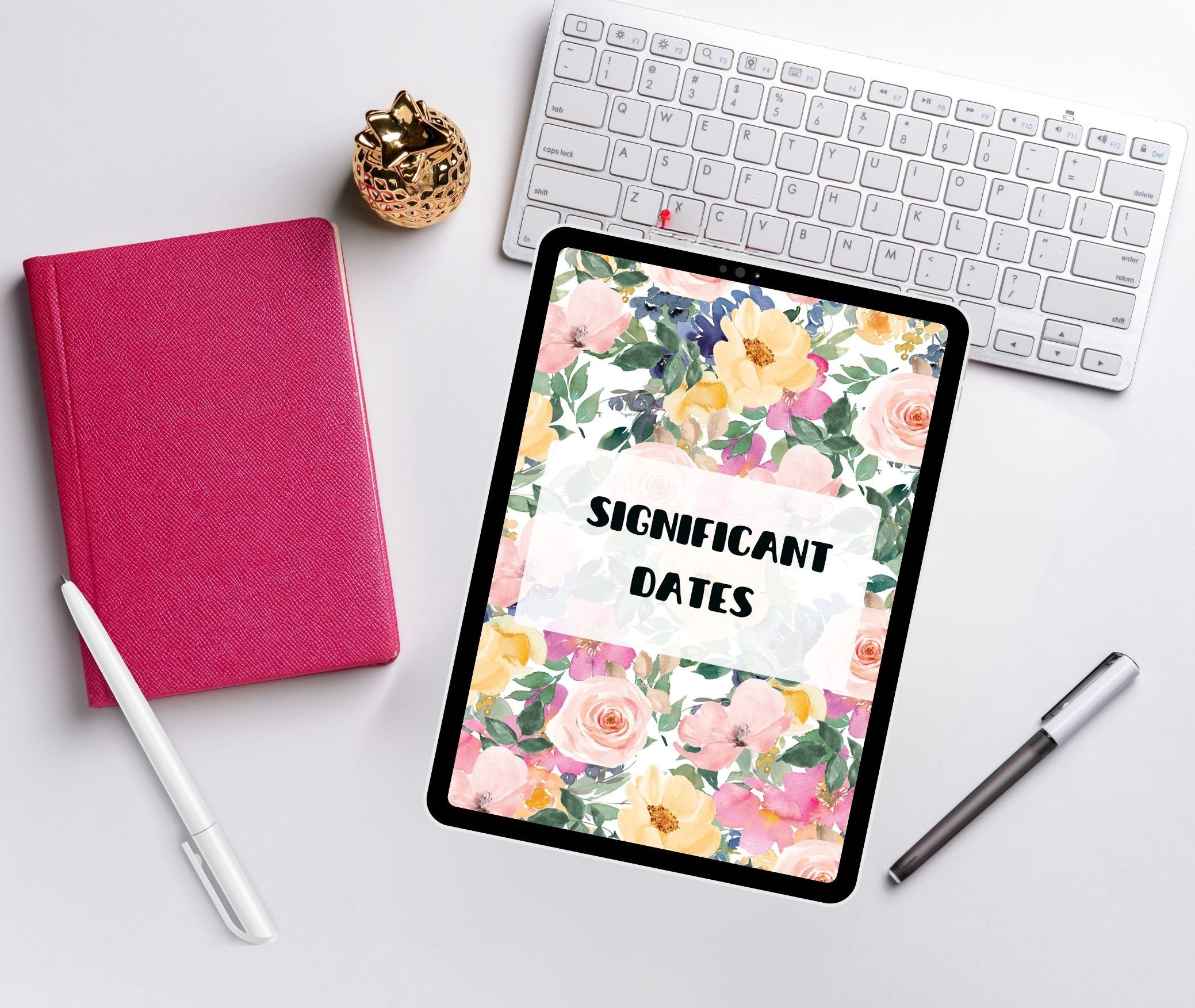 Perpetual Calendar Floral Design Printable Guest Book Alternative ...