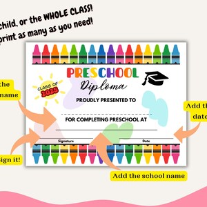 2025 Preschool Graduation Diploma, Preschool Diploma Printable ...