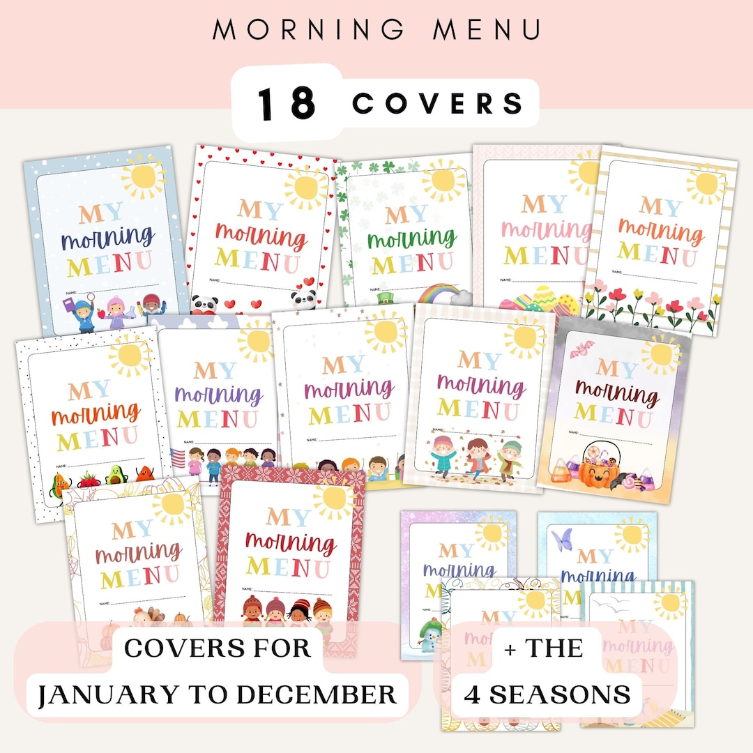 Covers for Preschool Morning Menu Printable, Homeschool Preschool ...