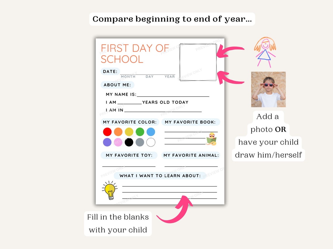 First Day of School & Last Day of School Interview, Preschool Morning ...