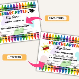 2025 Kindergarten Graduation Diploma, Kindergarten Diploma Printable ...