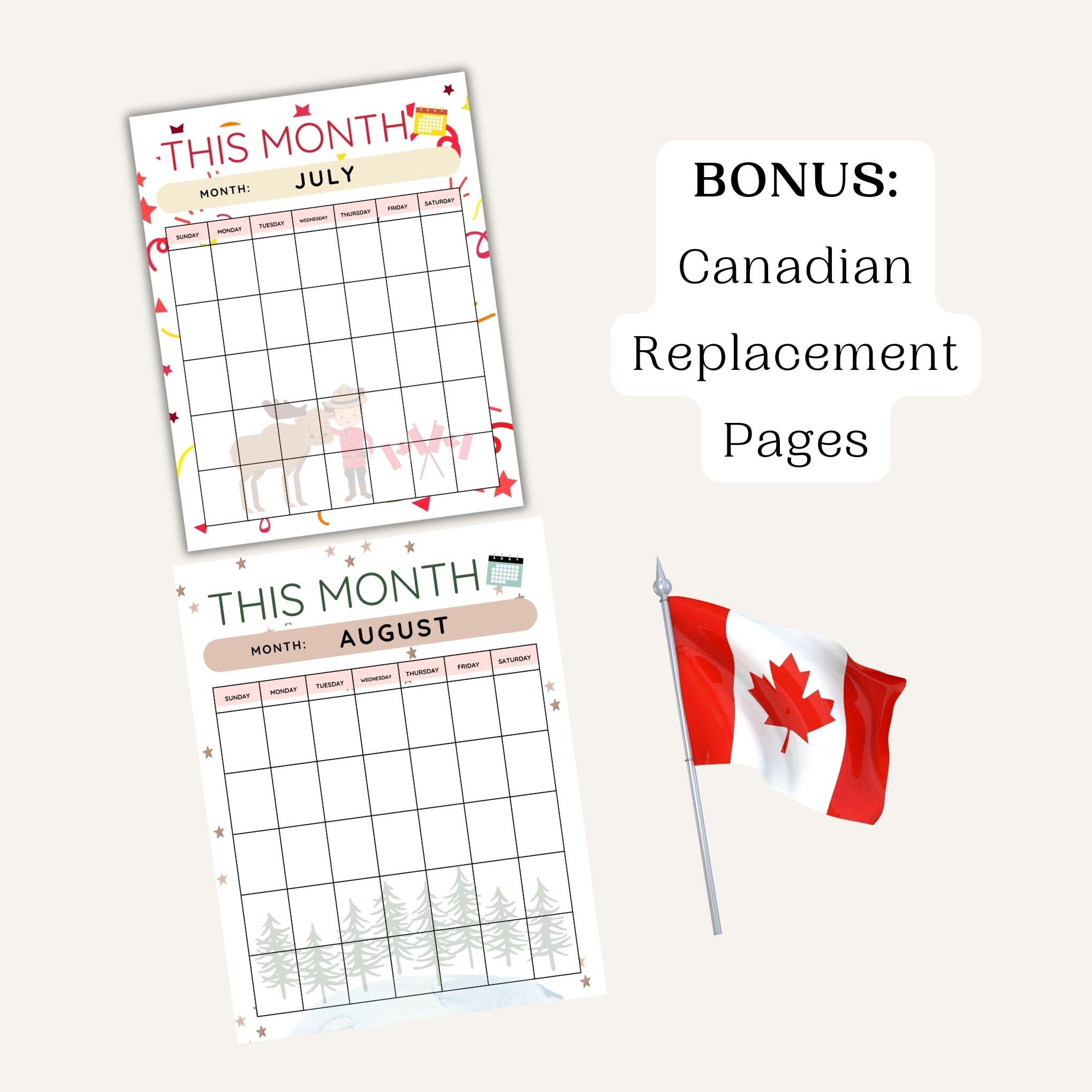 Printable Kids Calendars Undated, Preschool Morning Menu Printable ...