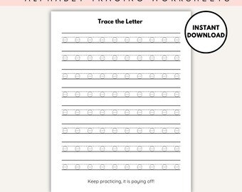 Montessori Blue-lined CURSIVE Letter Writing Sheet Tracing - Etsy