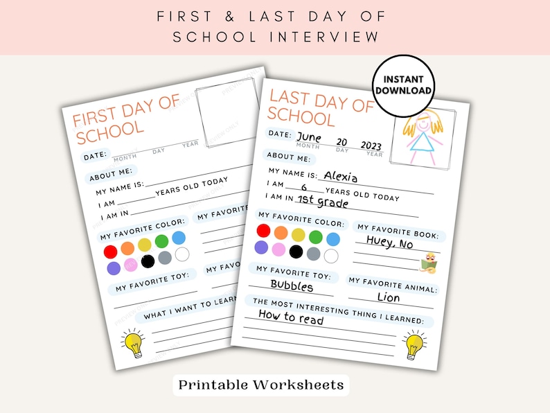 First Day of School & Last Day of School Interview, Preschool Morning ...