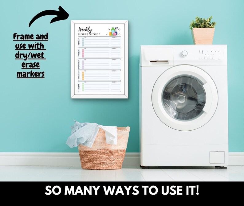 Family Chore Chart, Weekly Cleaning Checklist, Cleaning Schedule ...