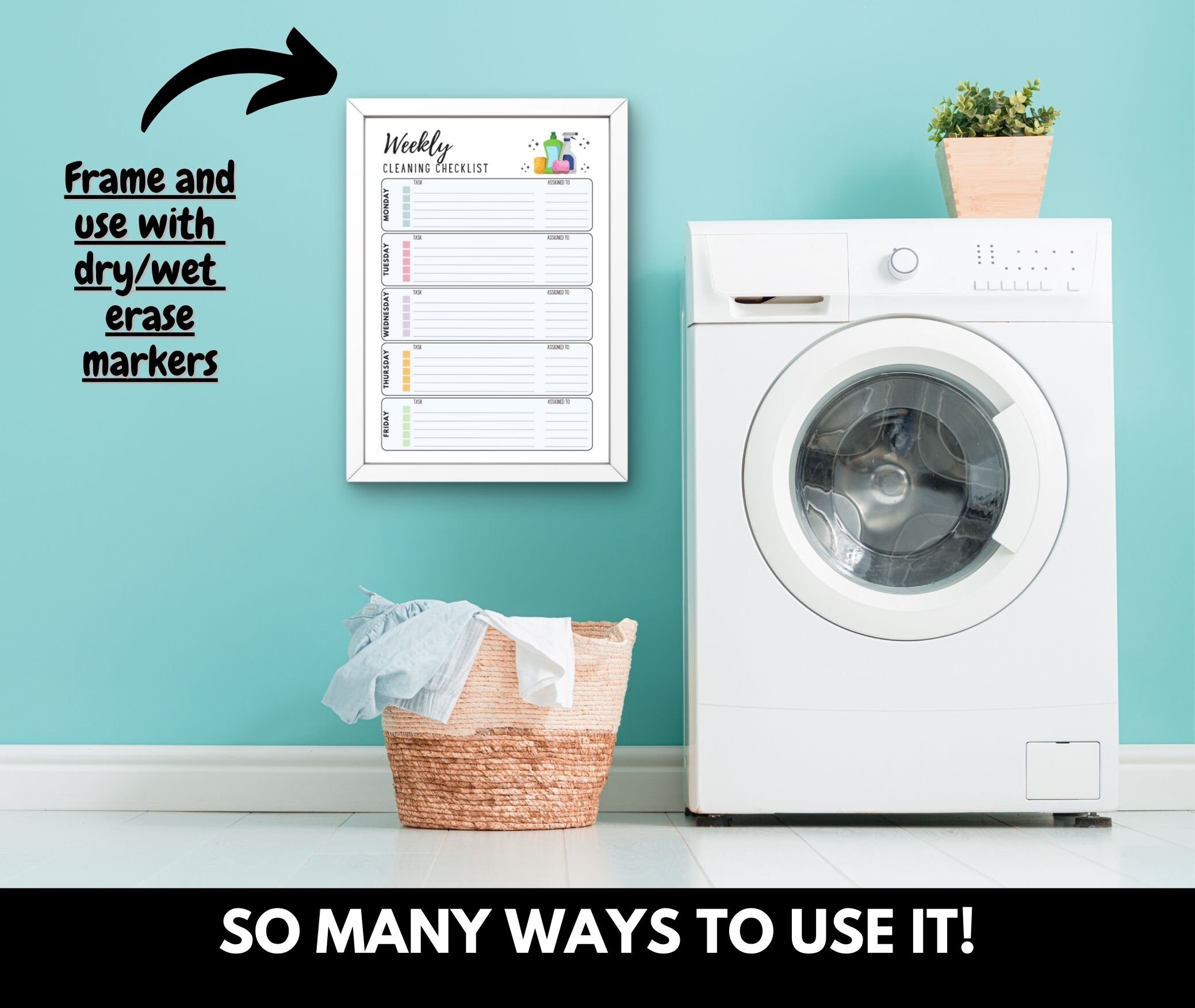 Family Chore Chart, Weekly Cleaning Checklist, Cleaning Schedule ...