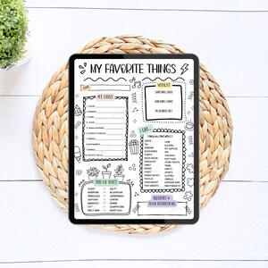 My Favorite Things Survey for Family, Employee Favorites, Co-worker ...