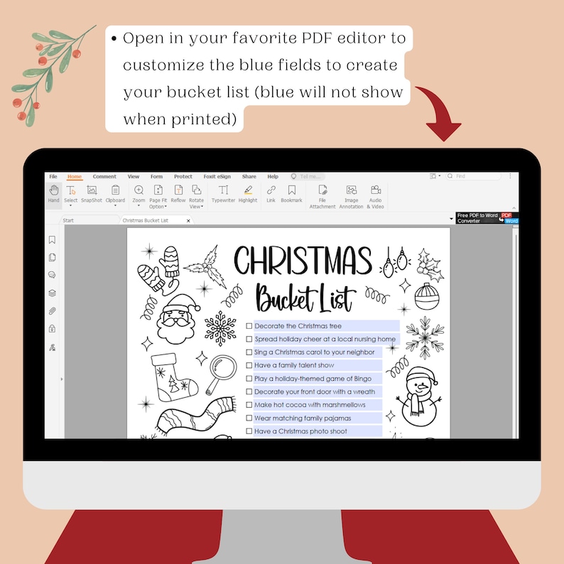 Christmas Bucket List Printable, Christmas Coloring, Christmas ...