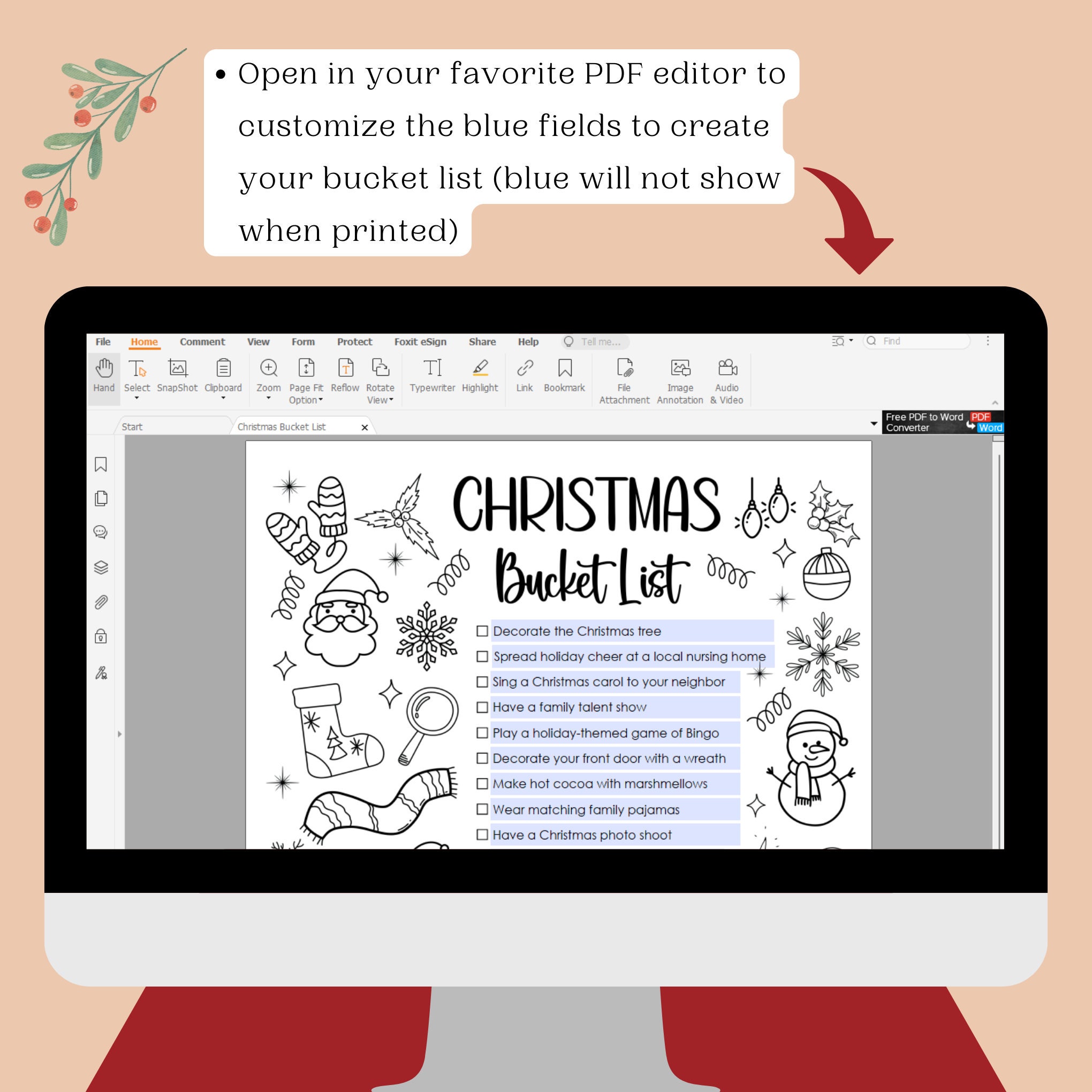 Christmas Bucket List Printable, Christmas Coloring, Christmas ...