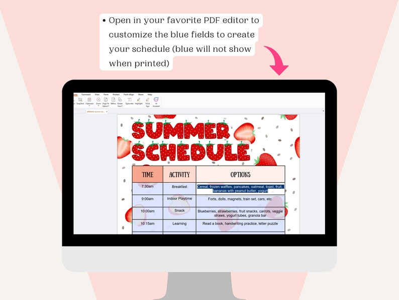 Summer Schedule Editable PDF, Summer Bucket List, Summer Checklist ...