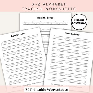 A-Z Alphabet Worksheets Bundle Printable Uppercase and - Etsy