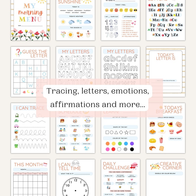 Preschool Morning Menu Printable, Homeschool Preschool, Preschool ...