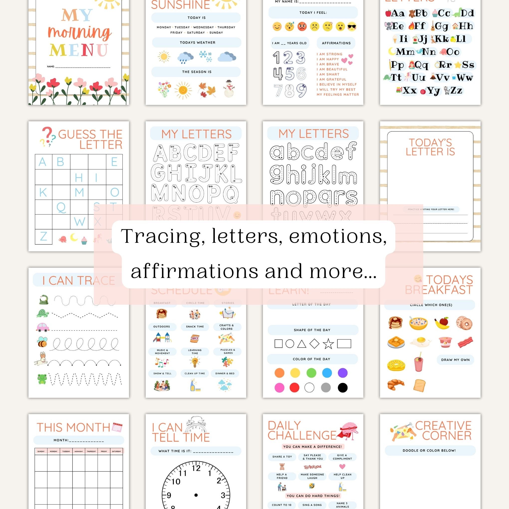 Preschool Morning Menu Printable, Homeschool Preschool, Preschool ...
