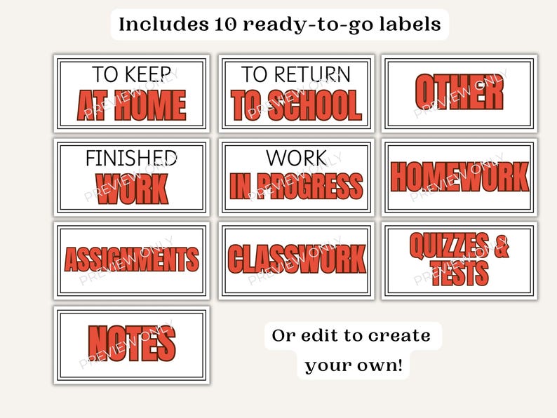 Editable Folder Covers, Printable Take Home Folder, Student Homework ...