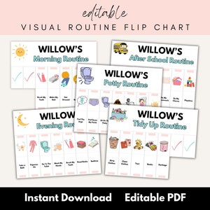 Daily Routine Flip Chart Bundle Morning Routine Chart, After School ...