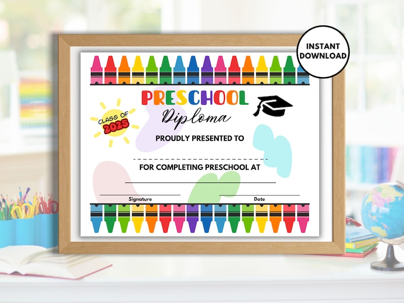 2025 Preschool Graduation Diploma, Preschool Diploma Printable ...