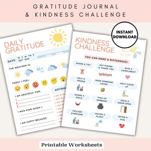 Kids Gratitude Journal Printable, Kids Mindfulness Worksheet Download ...
