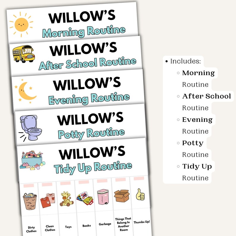 Daily Routine Flip Chart Bundle Morning Routine Chart, After School ...