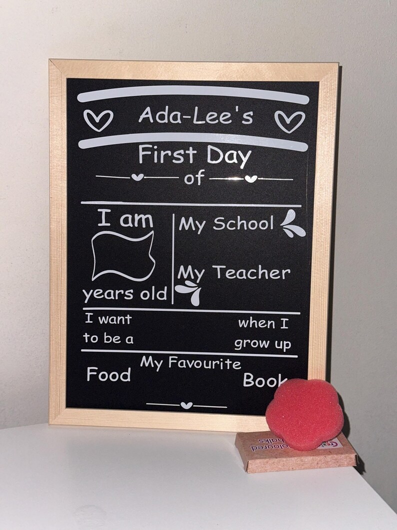 First Day Chalkboard - First Day of School - Nursery - Starting School ...