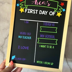 First Day Chalkboard - First Day of School - Nursery - Starting School ...