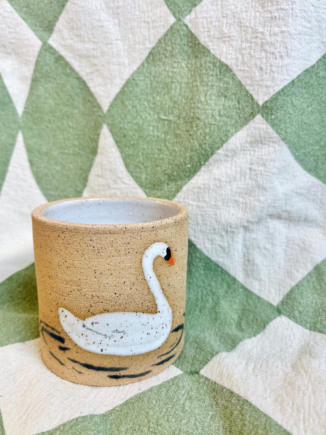 Handmade Ceramic Speckled Swan Tumbler Mug - Etsy
