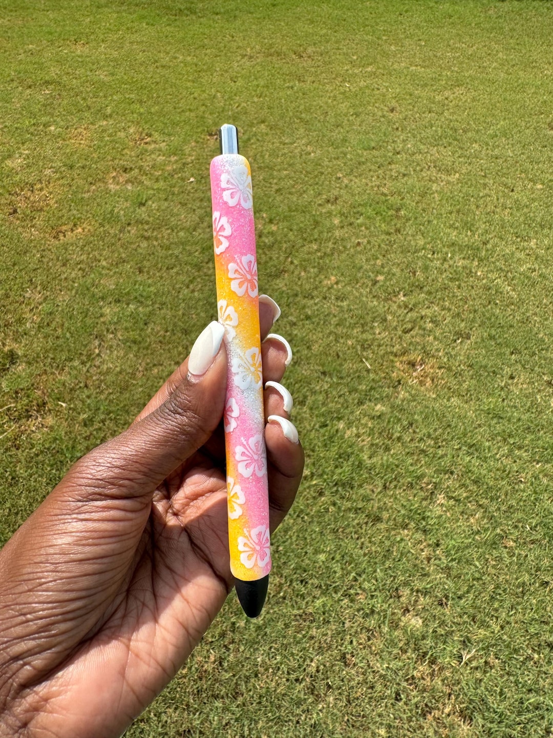 Swirl Hibiscus Flower Glitter Gel Pen: Refillable Inkjoy Pen - Etsy