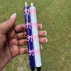 Bow Glitter Pen - Etsy