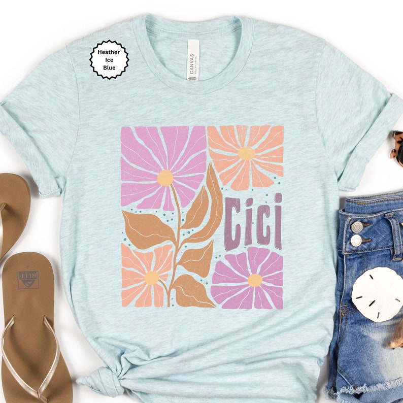 Floral Wildflower Cici Tshirt, Cece Gifts, New Cici Shirt, Grandma ...