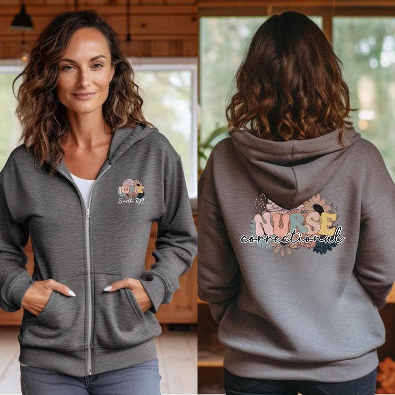 Custom Correctional Nurse Full Zip Jacket, Gift Forensic Nurse Hoodie ...