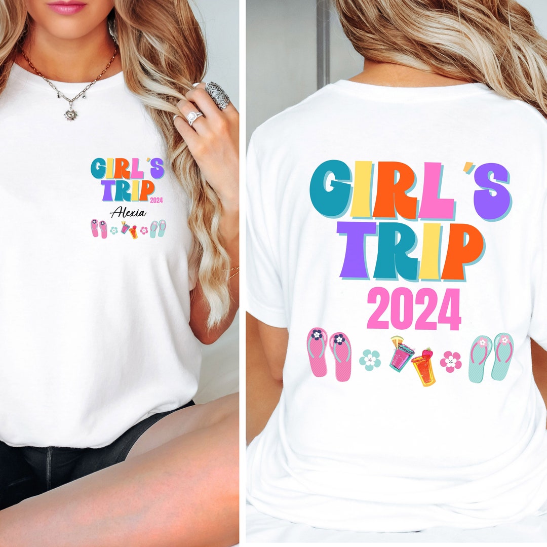 Custom Girls Trip 2024 Shirt, Beach Weekend Vacation Tee, Personalized ...