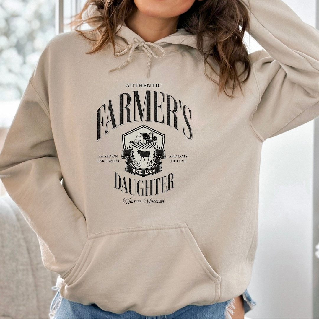 Custom Vintage Farming Hoodie for Farmer's Daughter, Farm Lover Gift ...