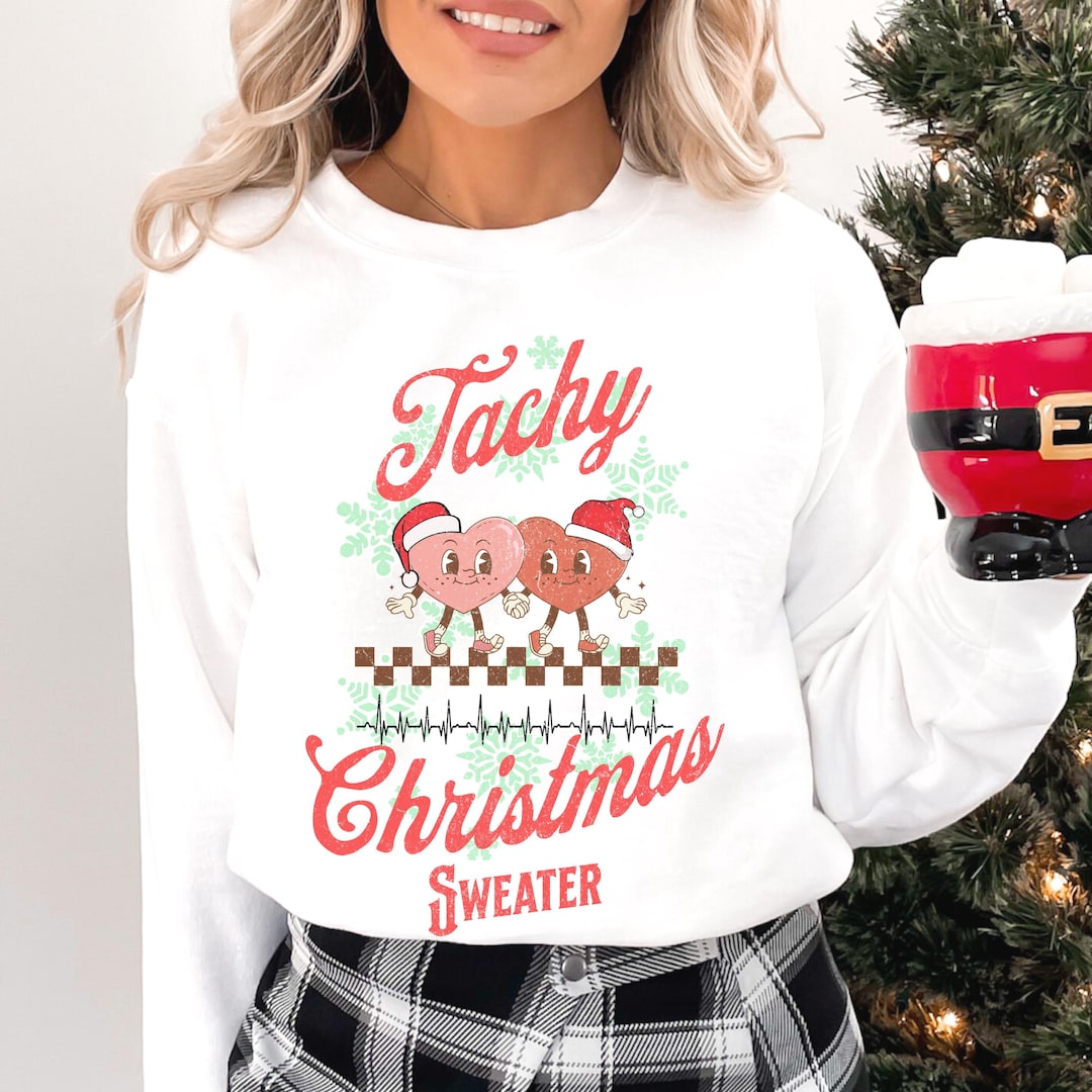 Funny Ugly Nurse Sweater Tele Tech EKG Christmas Sweater, Cath Labl ...