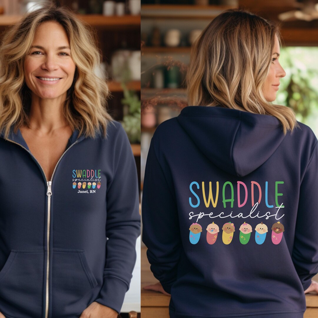 Custom Mother Baby Nurse Full Zip Hooded Jacket, Labor and Delivery ...