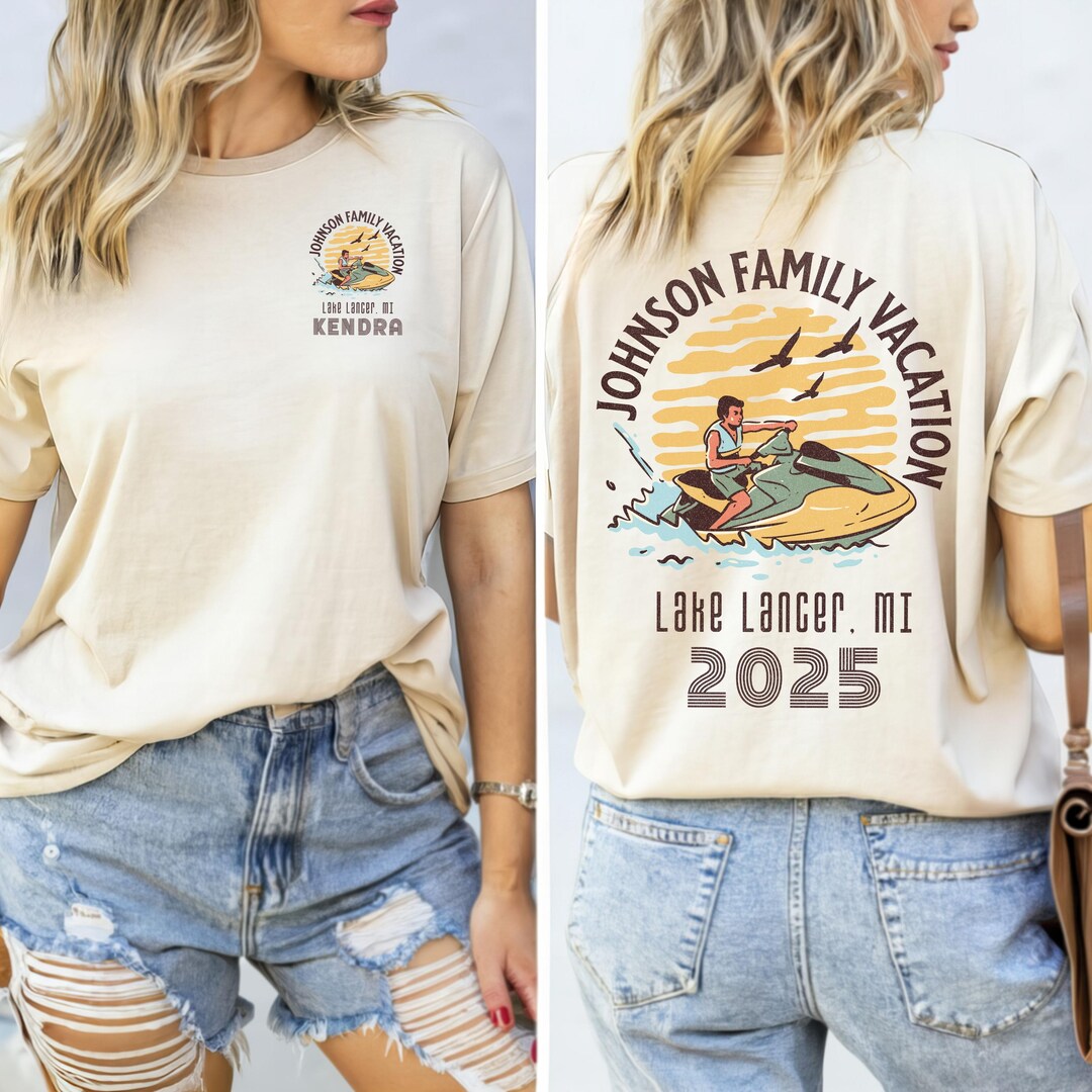 Custom Family Lake Vacation Shirts, Matching Group Reunion T-shirts, Family Trip 2025, Custom ...