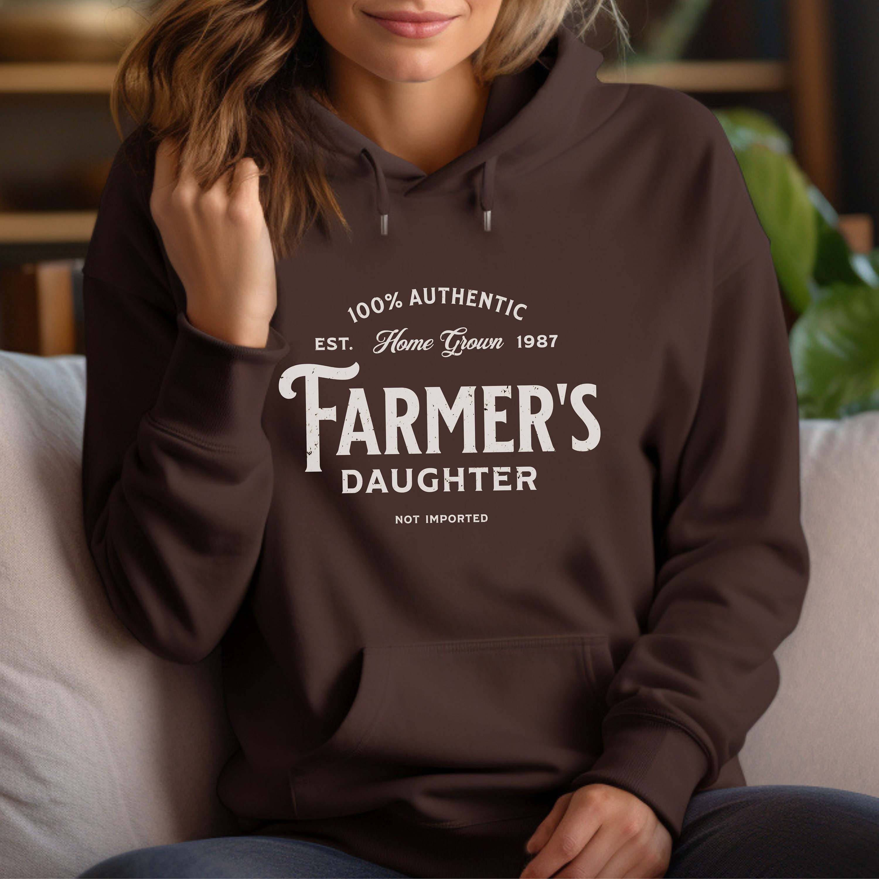 Custom Vintage Farming Hoodie for Farmer's Daughter, Farm Lover Gift ...