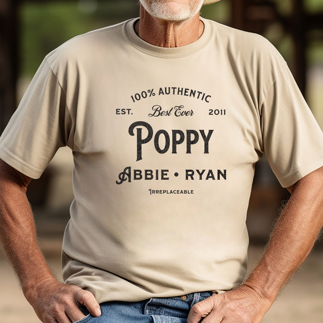 Custom Poppy Shirt, Tshirt for Grandpa Gift, Personalized Shirt ...