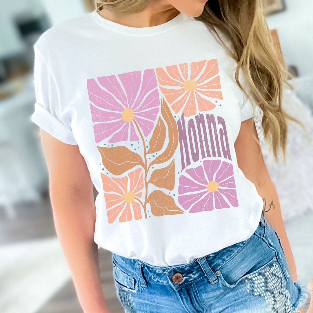Floral Wildflower Nonna Tshirt, Nona Gifts, New Nonna Shirt, Grandma Mothers Day Gift, Pregnancy ...