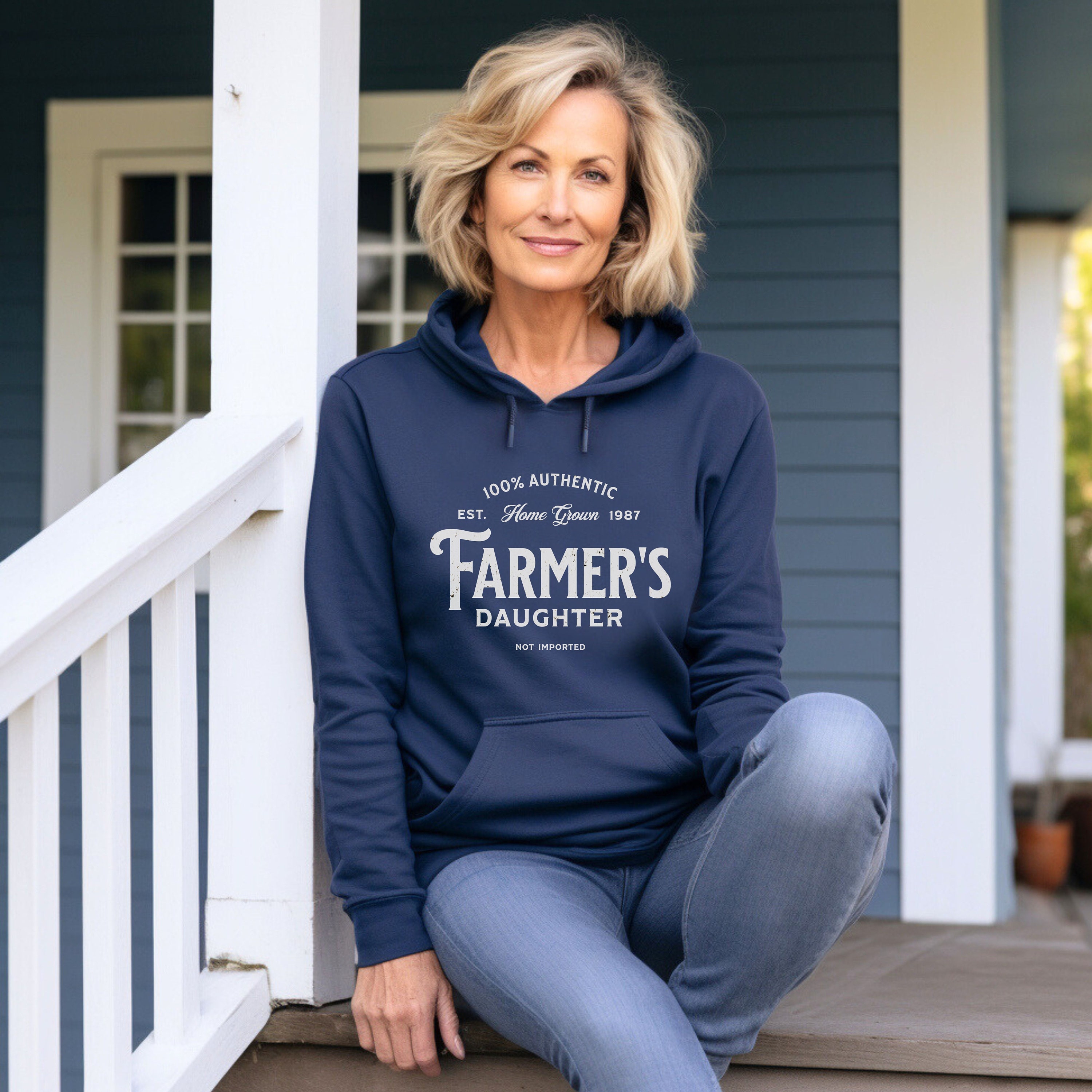 Custom Vintage Farming Hoodie for Farmer's Daughter, Farm Lover Gift ...