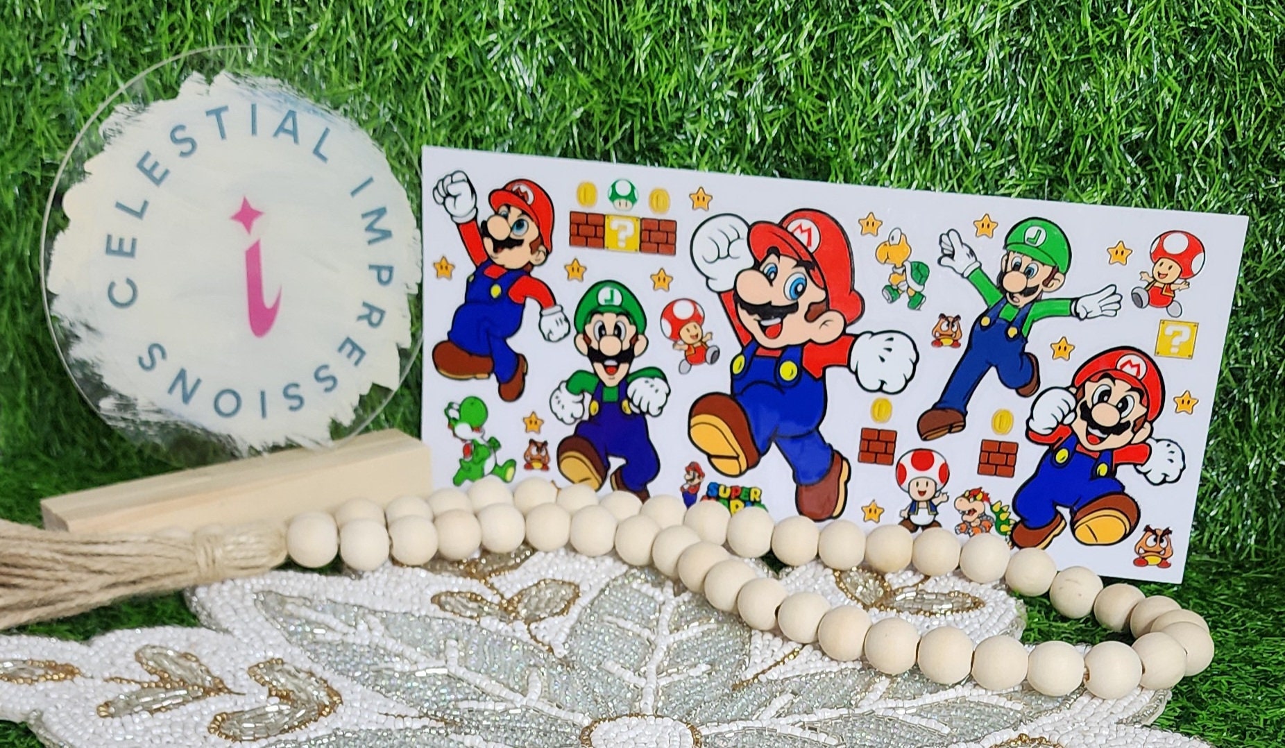 Super Mario UV DTF Wrap, Uv Dtf Glass Can, Super Mario, Uvdtf, Glass ...