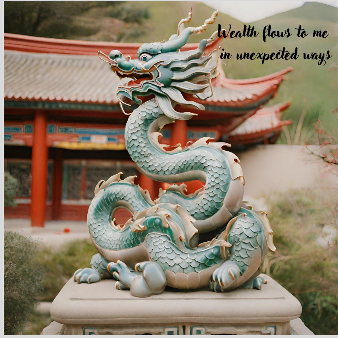 Chinese New Year 2024 Dragon 33 Abundance Affirmation Cards Digital ...