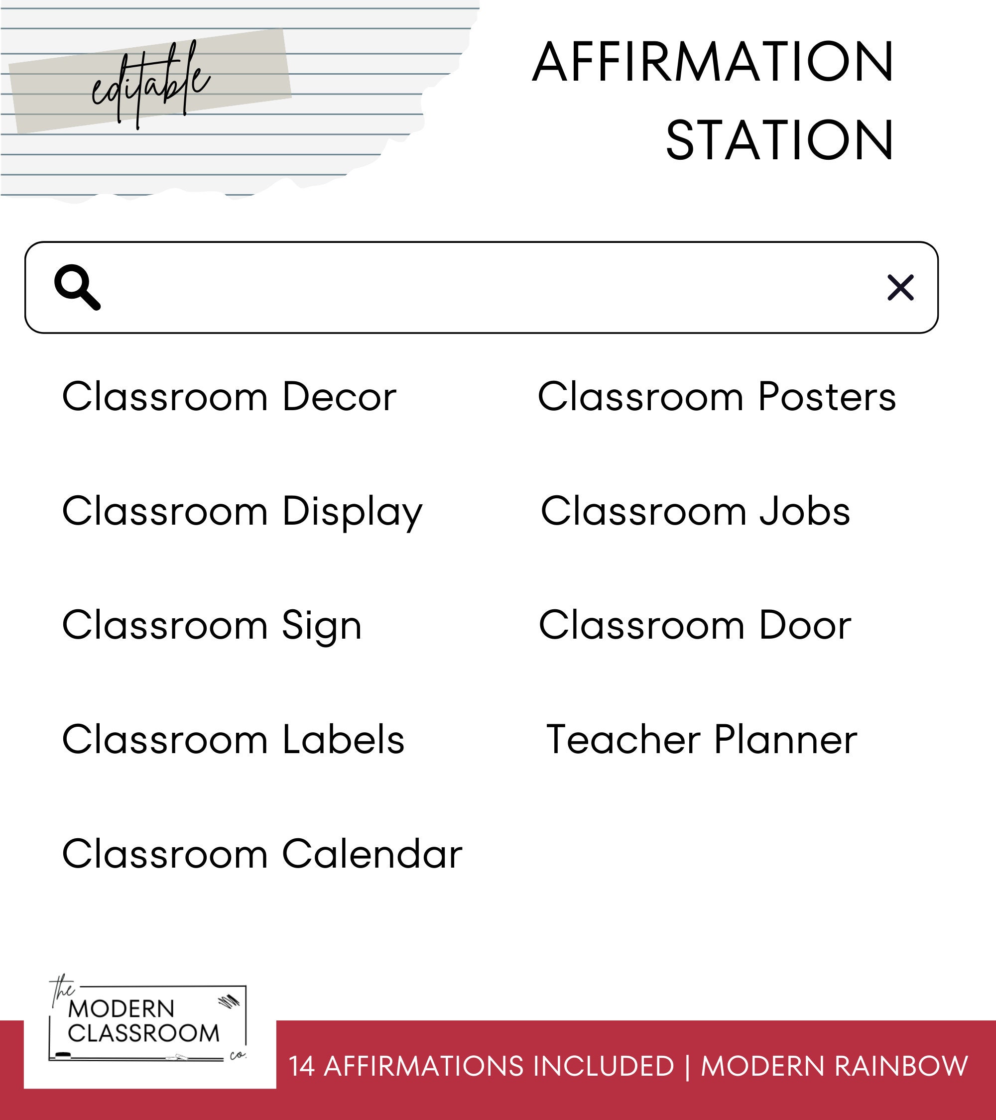 Affirmation Station | Editable | MODERN RAINBOW | Classroom Decor ...