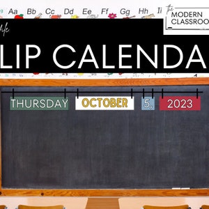 FLIP CALENDAR Modern Rainbow Classroom Decor Classroom - Etsy