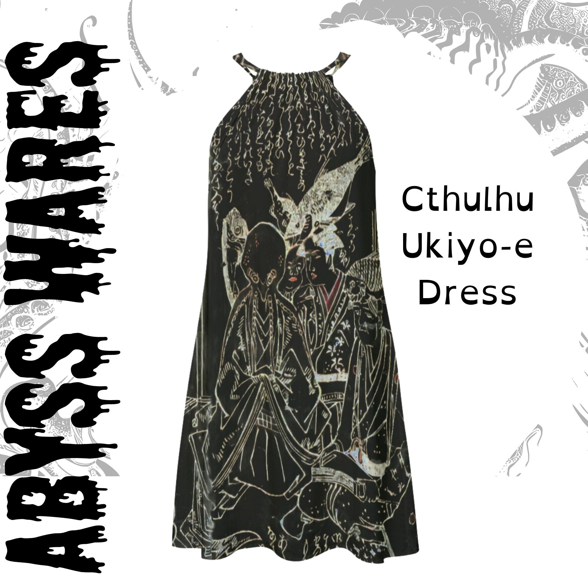 Ukiyo-e Cthulhu Dress, Gothic Japanese Octopus Sundress - Etsy