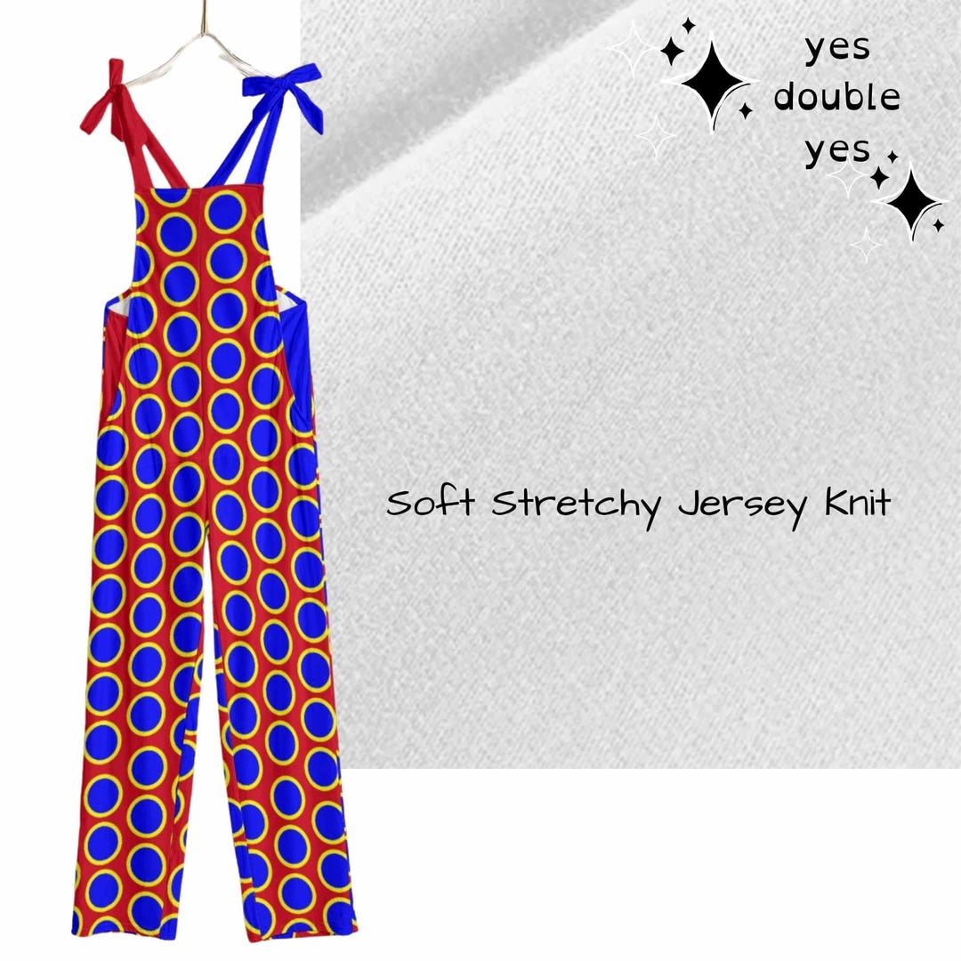 Clown Dot Jumpsuit Clowncore Overalls, Fun Primary Color Costume Silly ...