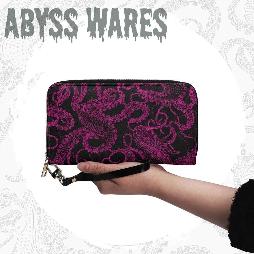 Xray Tentacle Pink Wallet Octopus Wristlet Women Hentai Cryptid Cash ...