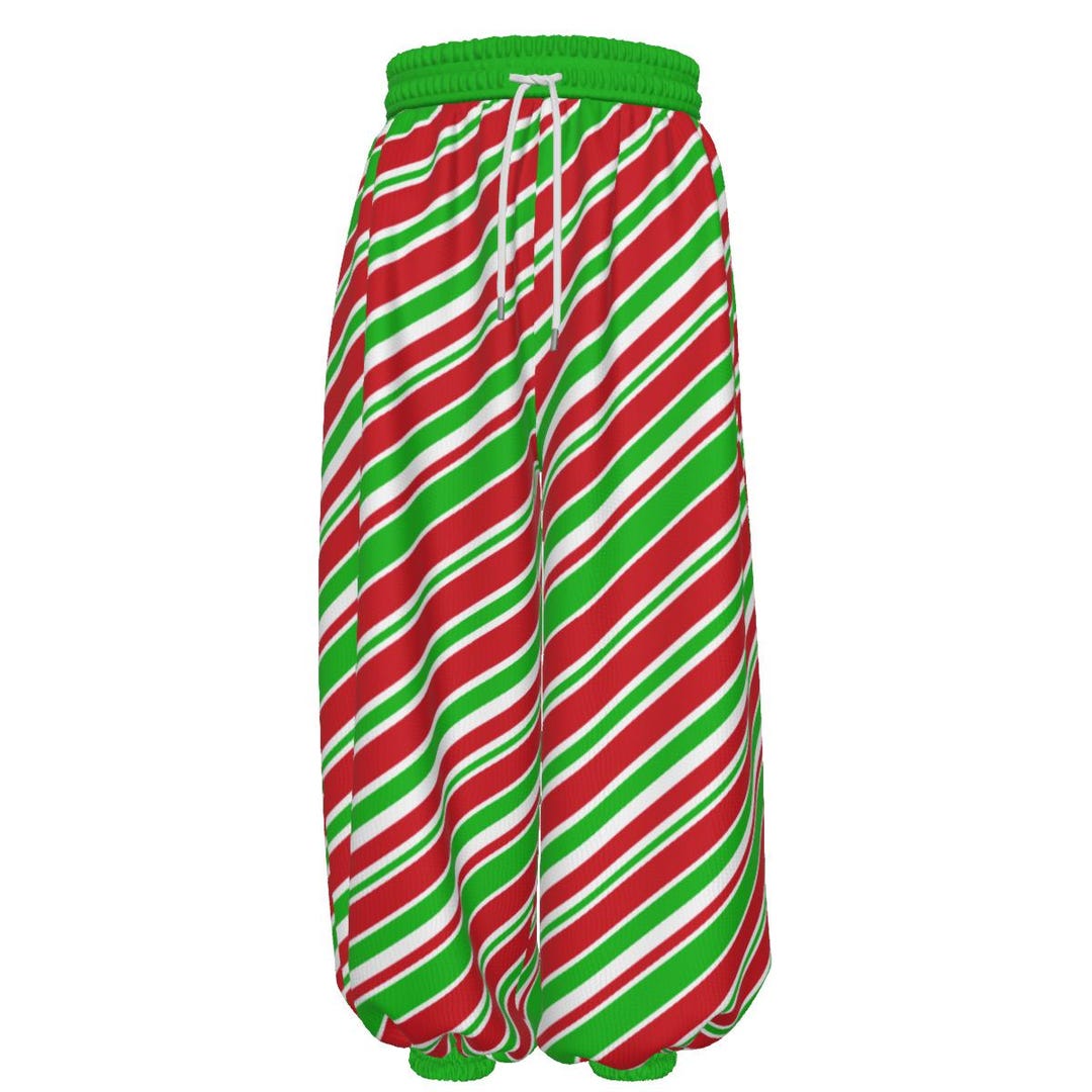 Christmas Spearmint Stripe Clown Pants, Elf Adult Costume Bloomers Red ...