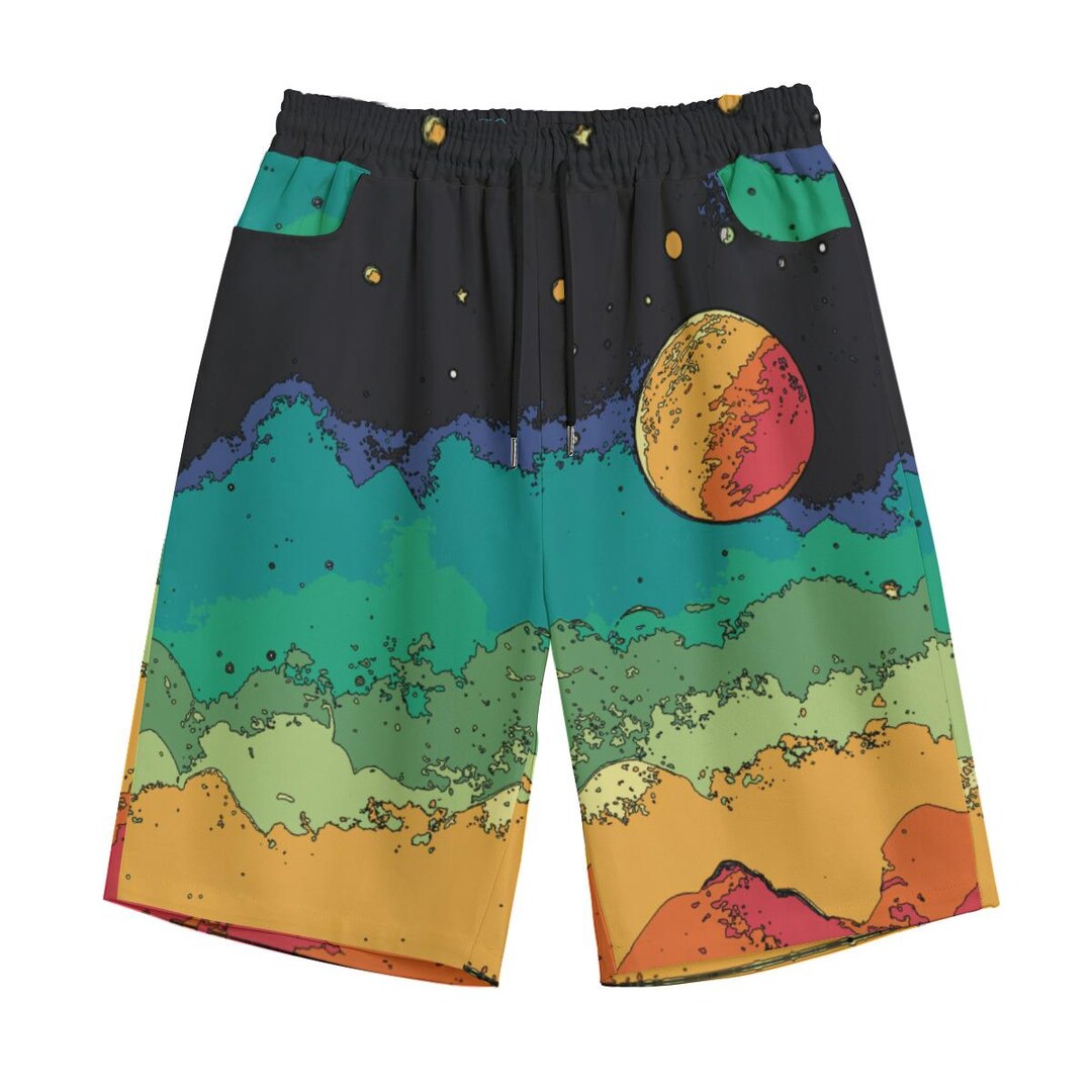 Scifi Paper Moon Jorts Denim Casual Baggy Skater Shorts Nonbinary ...