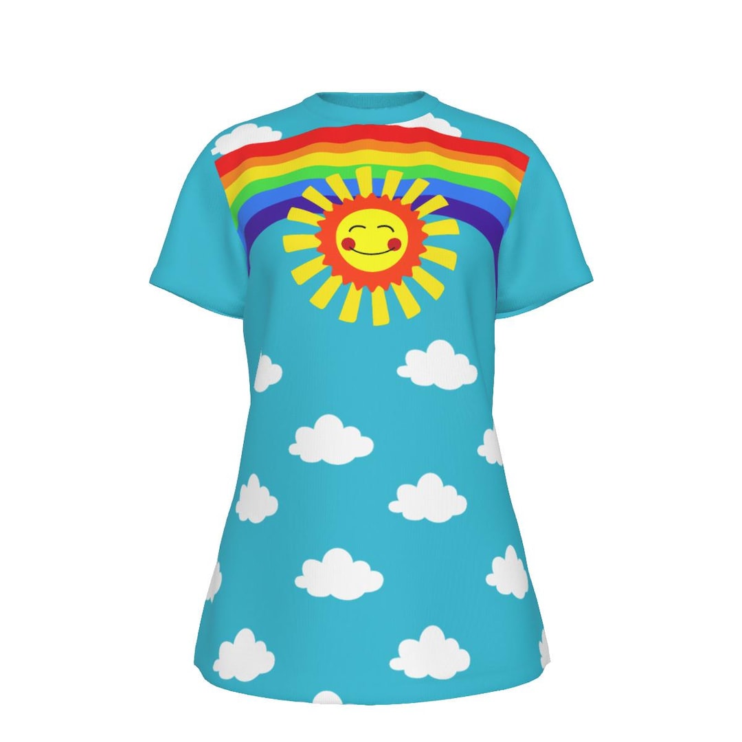 Silly Sun Clouds N Rainbows Top, Kidcore Decora Kei Clowncore Jojifuku ...