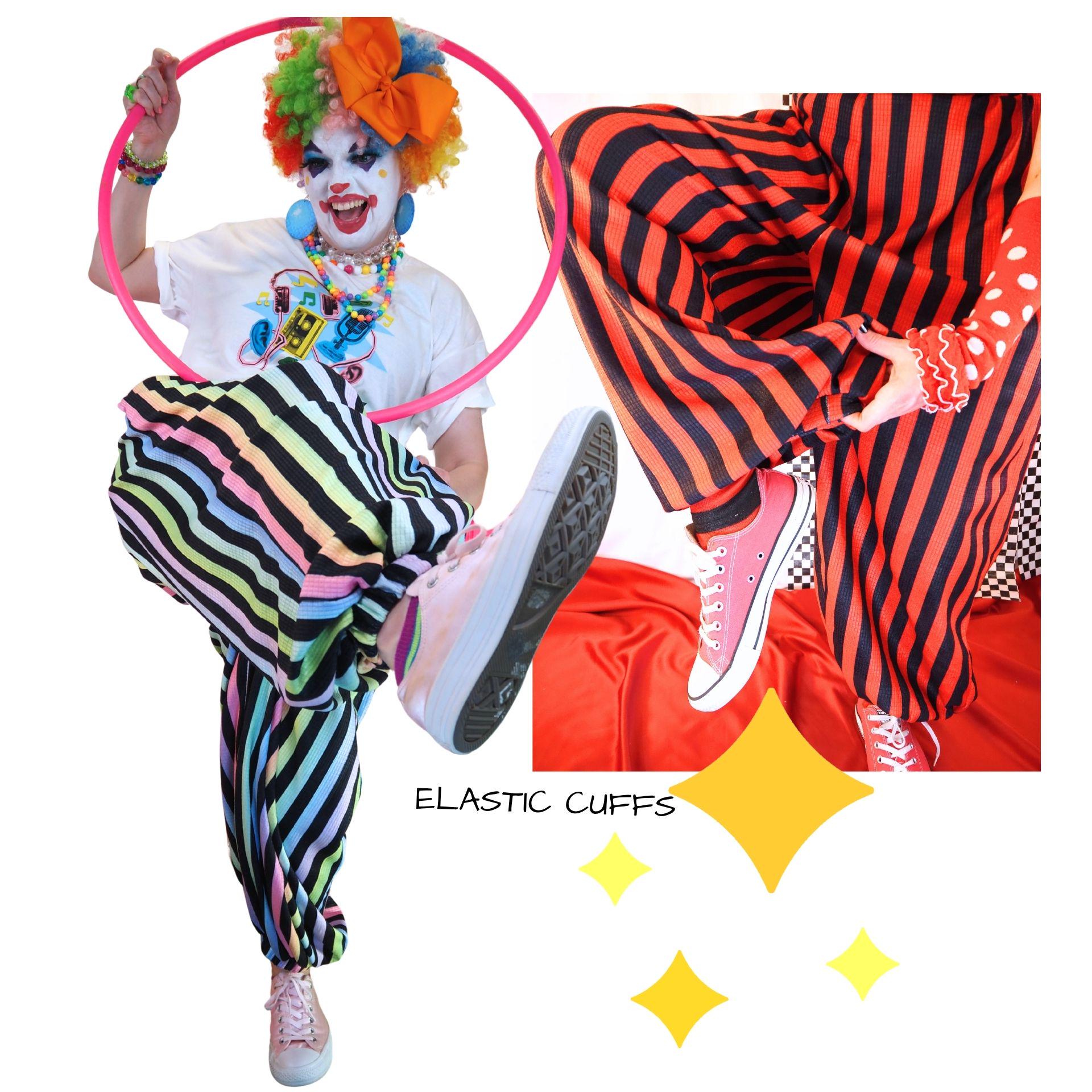 Clown Stripe Primary Color Balloon Pantaloons, Nonbinary Red Blue ...