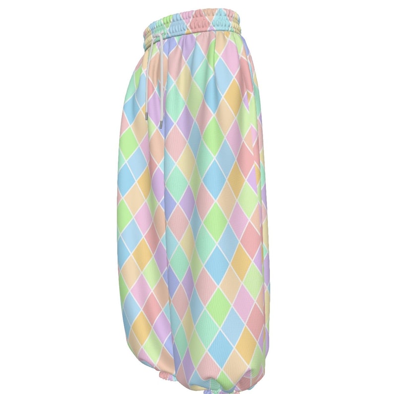 Pastel Harlequin Jester Clown Pants, Poofy Diamond Circus Pattern Yumi ...